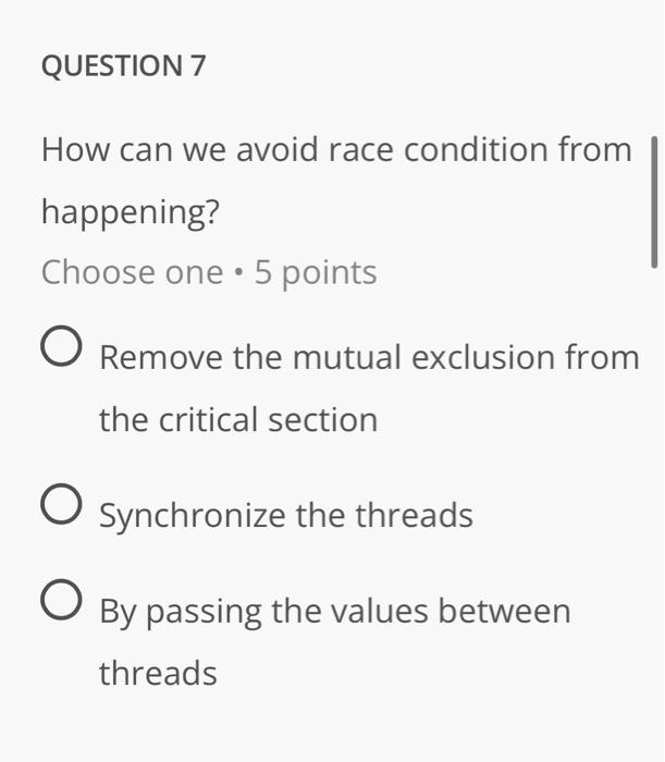 How can we avoid race condition from happening? | Chegg.com