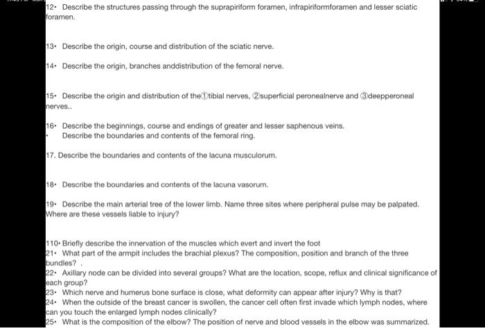 Solved 12. Describe the structures passing through the | Chegg.com