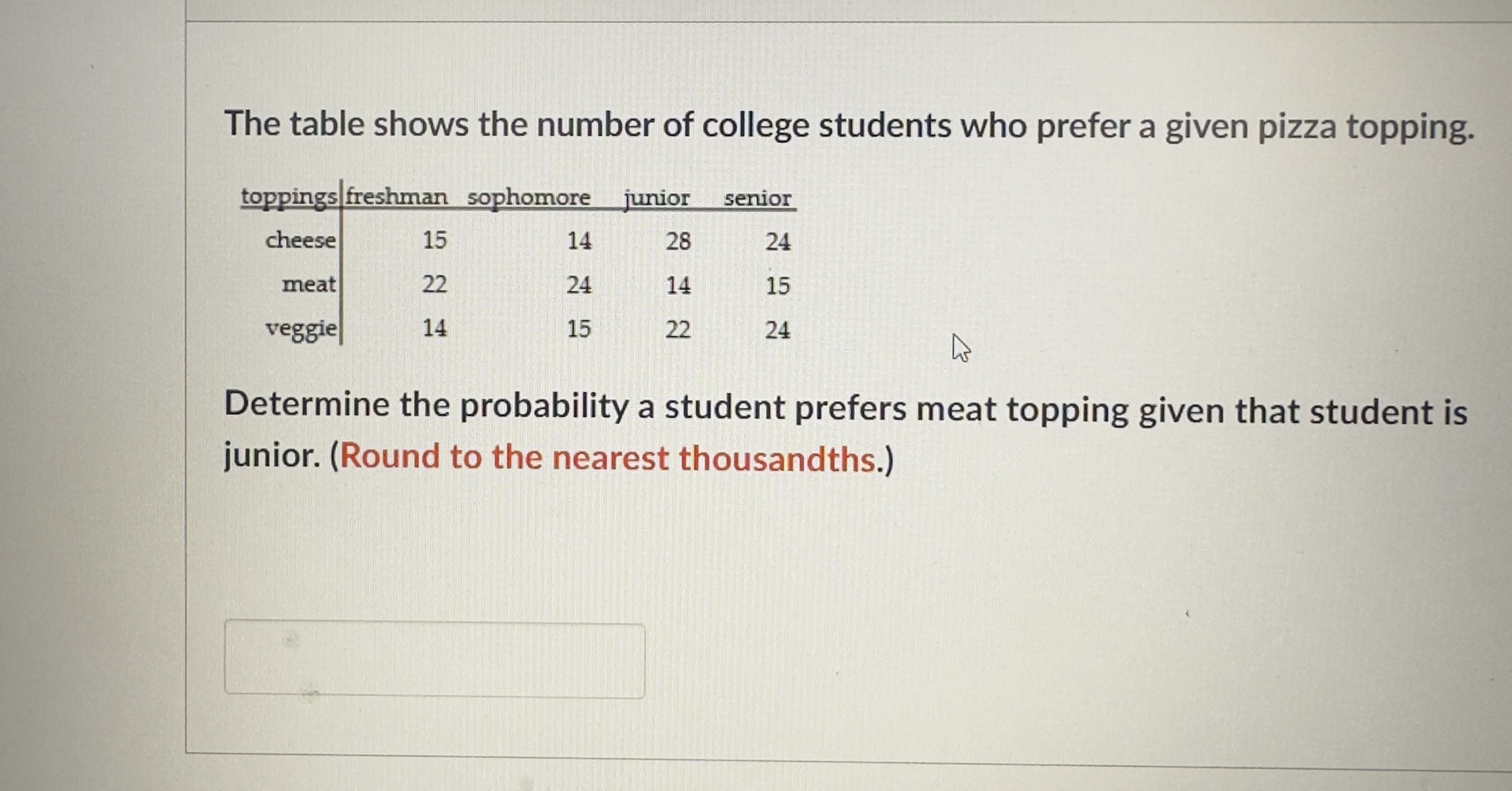 Solved The table shows the number of college students who | Chegg.com