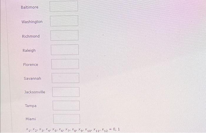 Solved East Cosst Trucking provides service from Eoston to | Chegg.com