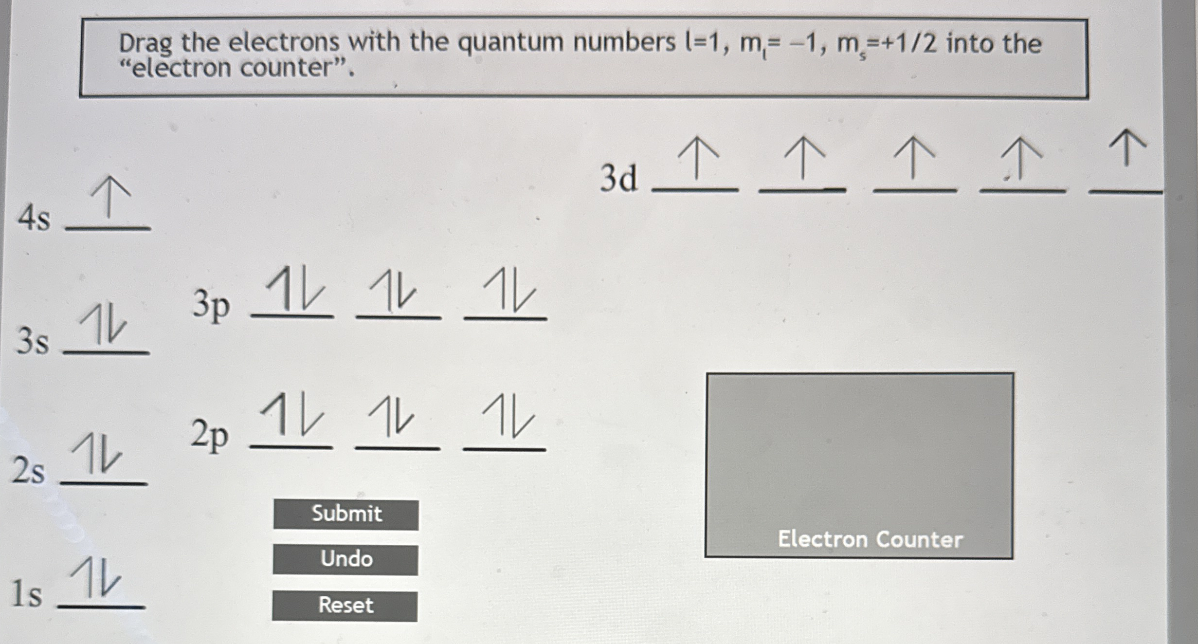 Solved Drag the electrons with the quantum numbers | Chegg.com