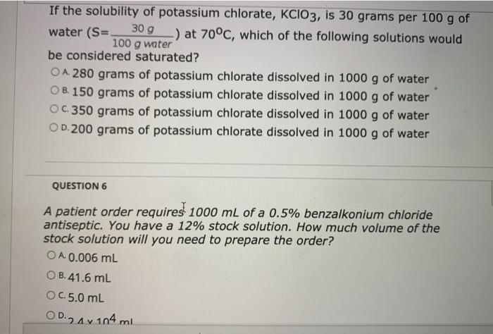 Solved Which of the following is/are saturated solution(s)? | Chegg.com