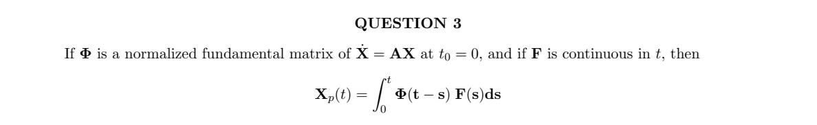 Solved QUESTION 3 If is a normalized fundamental matrix of X | Chegg.com