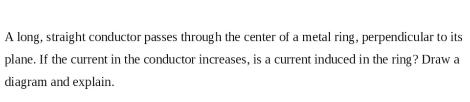 Solved A long, straight conductor passes through the center | Chegg.com