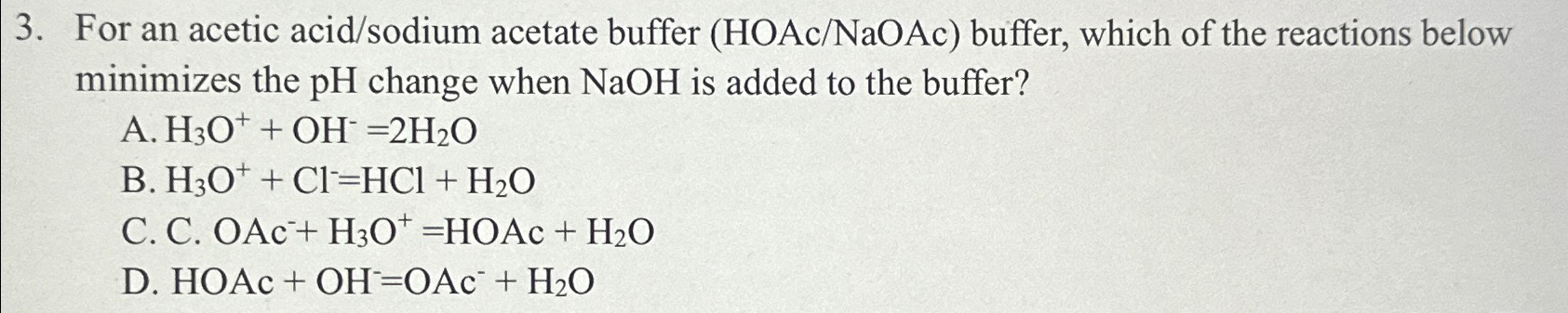 Solved For an acetic acid? ﻿sodium acetate buffer | Chegg.com