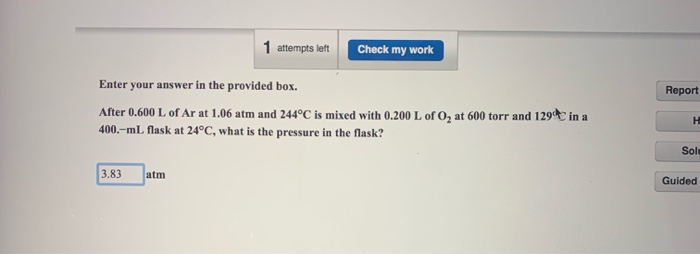 Solved 1 attempts left Check my work Enter your answer in | Chegg.com