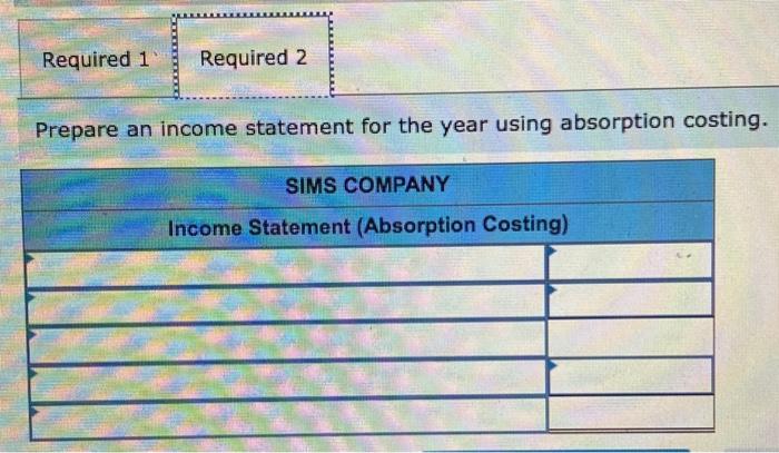 Solved Sims Company began operations on January 1. Its cost | Chegg.com
