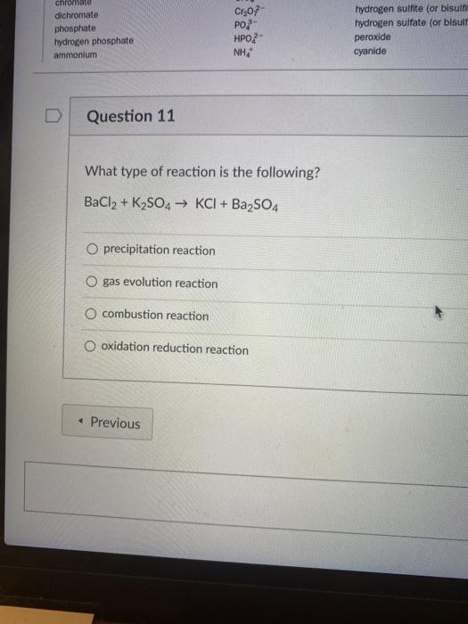 Solved Cr207 chromate dichromate phosphate hydrogen | Chegg.com