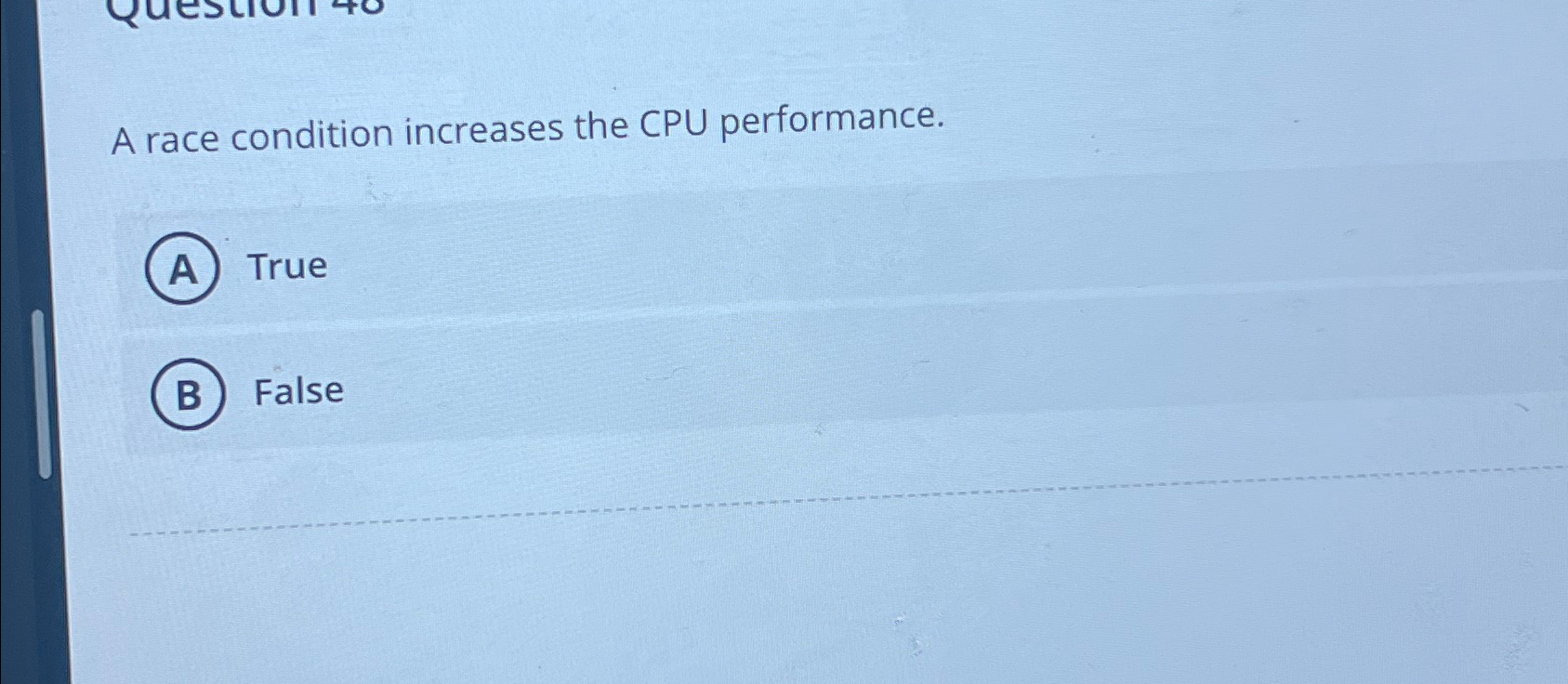 Solved A race condition increases the CPU | Chegg.com