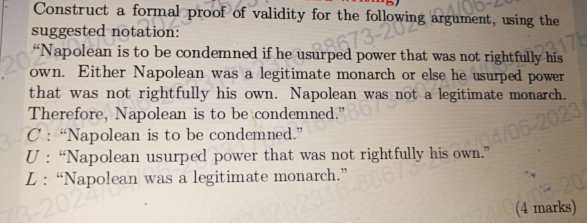 Solved Construct a formal proof of validity for the | Chegg.com