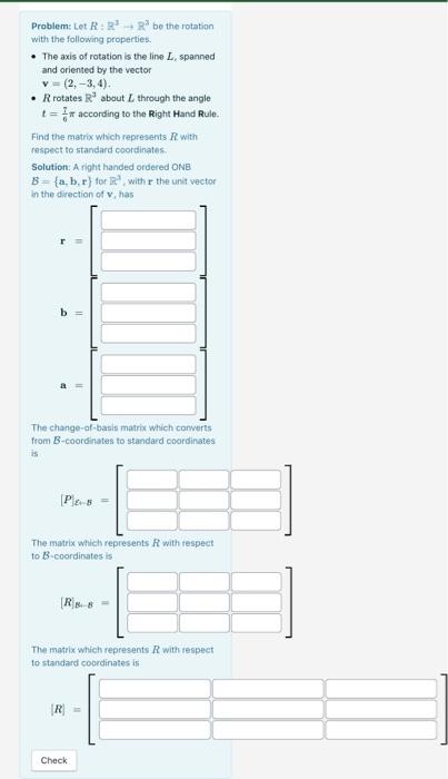 Problem: Let R:R3+R3 be the rotation with the | Chegg.com
