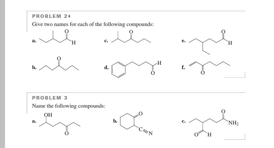 Solved PROBLEM 2 Give two names for each of the following | Chegg.com