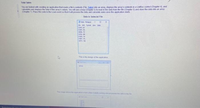 Solved Total Sales You are tasked with creating an | Chegg.com
