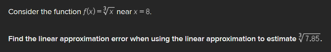 Solved Consider the function f(x)=x3 ﻿near x=8Find the | Chegg.com