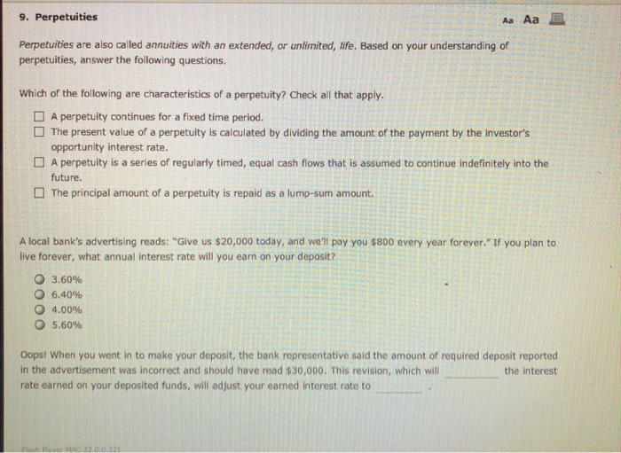 Solved 9. Perpetuities Perpetuities are also called | Chegg.com