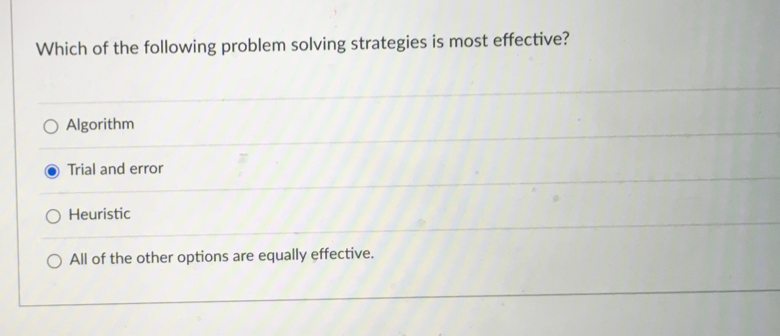 Solved Which of the following problem solving strategies is | Chegg.com
