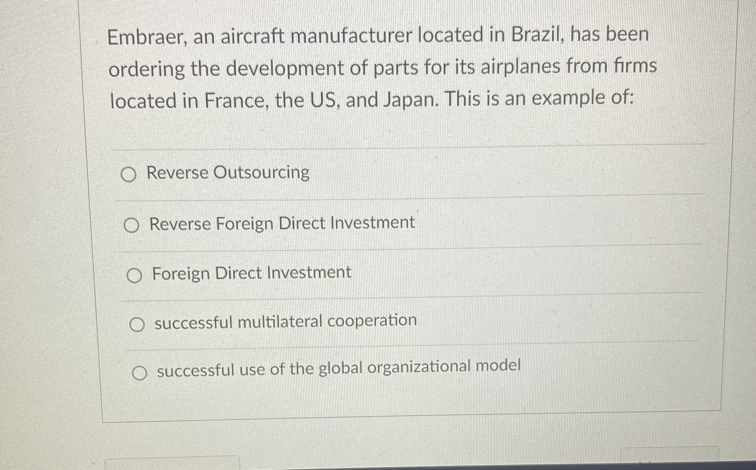 Solved Embraer, an aircraft manufacturer located in Brazil, | Chegg.com