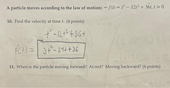 Solved A particle moves according to the law of motions | Chegg.com