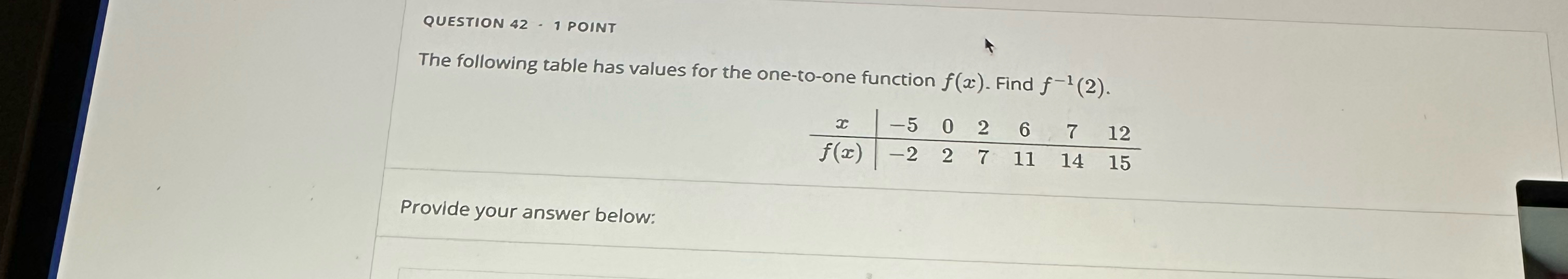 Solved QUESTION 42 - 1 POINTThe following table has values | Chegg.com Solved QUESTION 42 - 1 POINTThe following table has values | Chegg.com