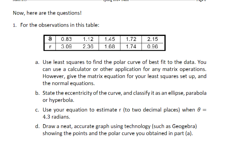 Solved Now, here are the questions!For the observations in | Chegg.com