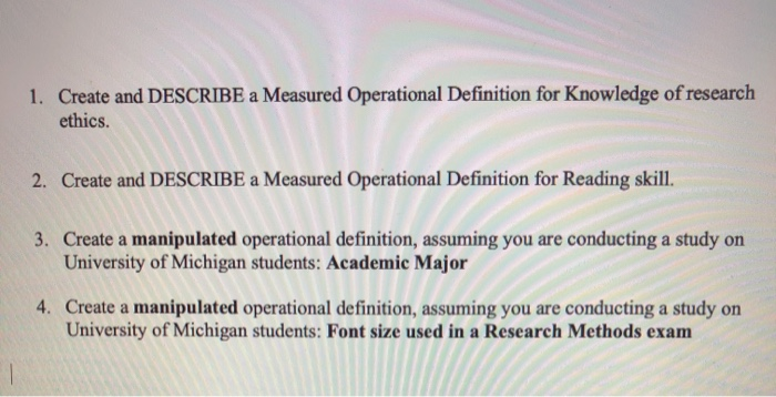 1. Create and DESCRIBE a Measured Operational | Chegg.com