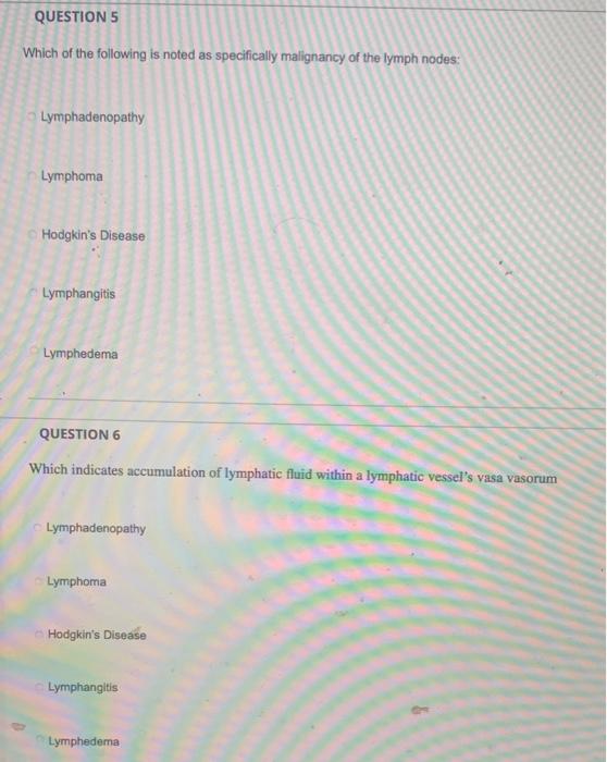 Solved Functions of the Lymphatic System include: | Chegg.com