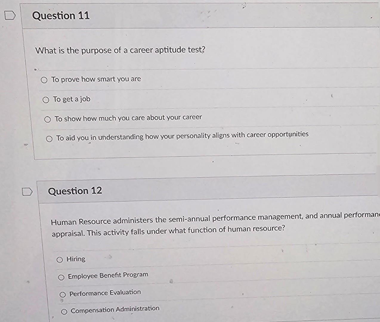 What is the purpose of a career aptitude test? To | Chegg.com