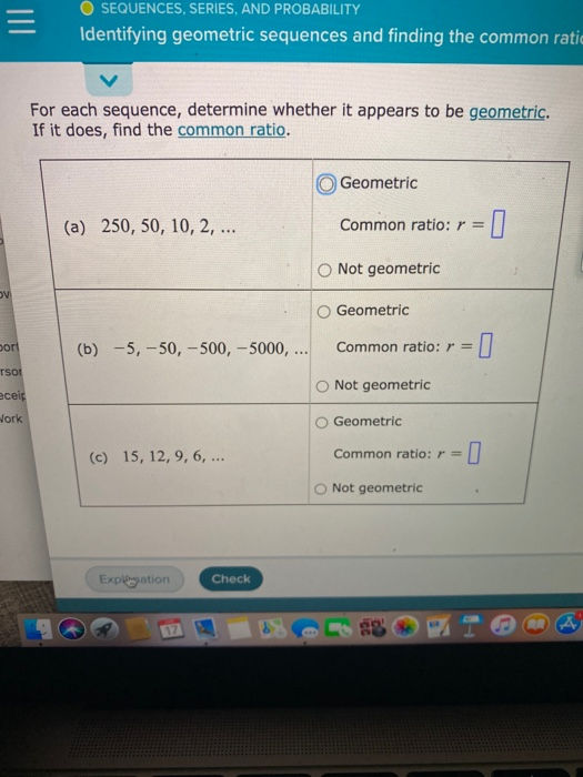 Solved SEQUENCES, SERIES, AND PROBABILITY Identifying | Chegg.com