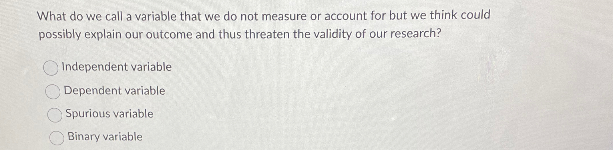 Solved What do we call a variable that we do not measure or | Chegg.com