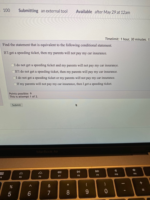 Solved 100 Submitting an external tool Available after May | Chegg.com