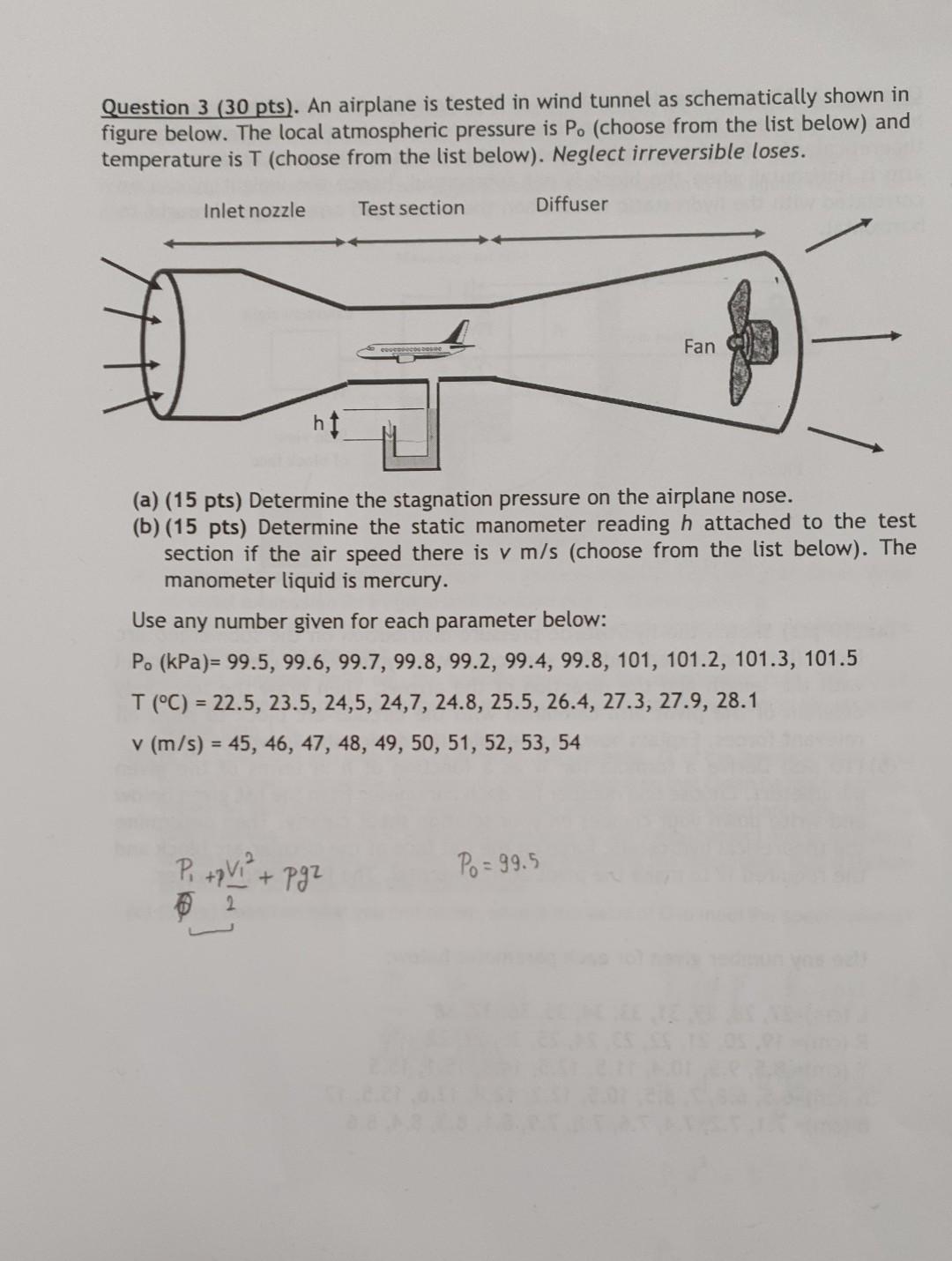 Solved Question 3 (30 pts). An airplane is tested in wind | Chegg.com