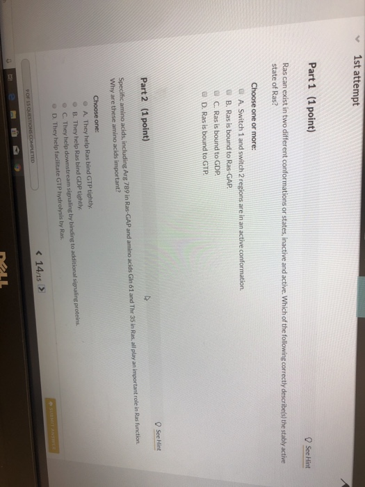 Solved 1st attempt Part 1 (1 point) See Hint Ras can exist | Chegg.com