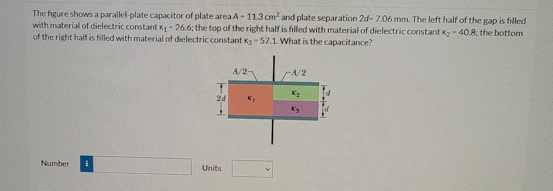 Solved The figure shows a parallel-plate capacitor of plate | Chegg.com