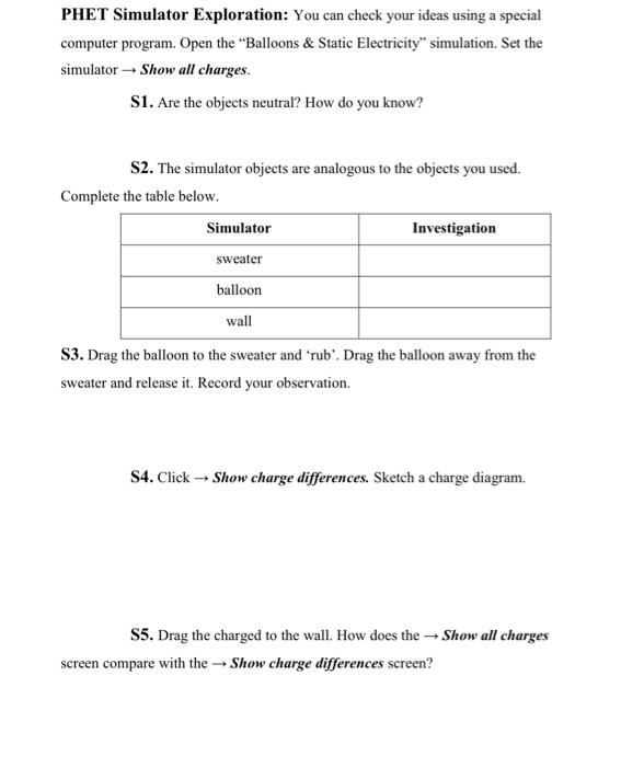 Solved PHET Simulator Exploration: You can check your ideas | Chegg.com