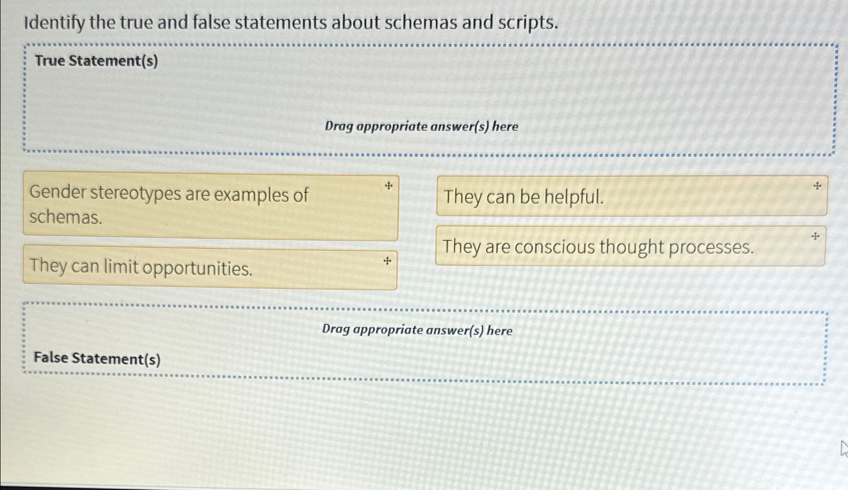 Solved Identify the true and false statements about schemas | Chegg.com