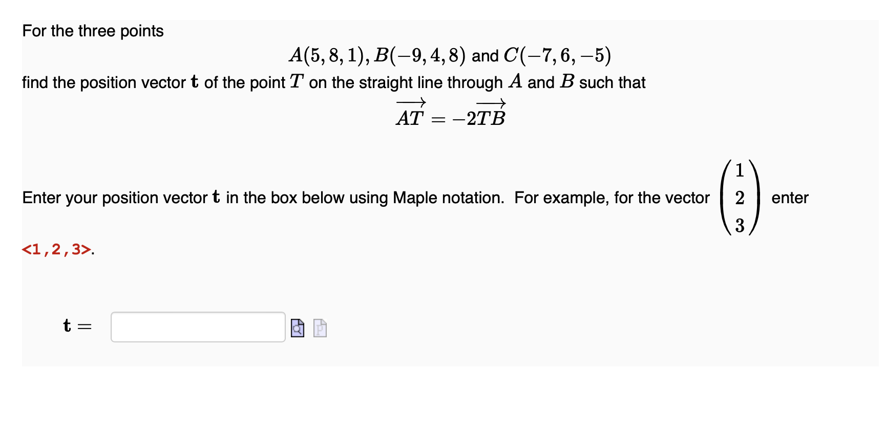 Solved For the three pointsA(5,8,1),B(-9,4,8) ﻿and | Chegg.com