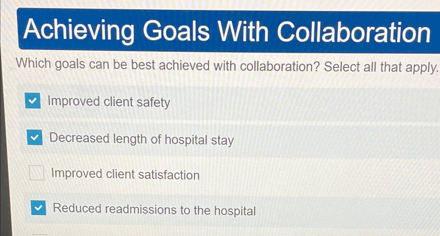 Solved Achieving Goals With CollaborationWhich goals can be | Chegg.com