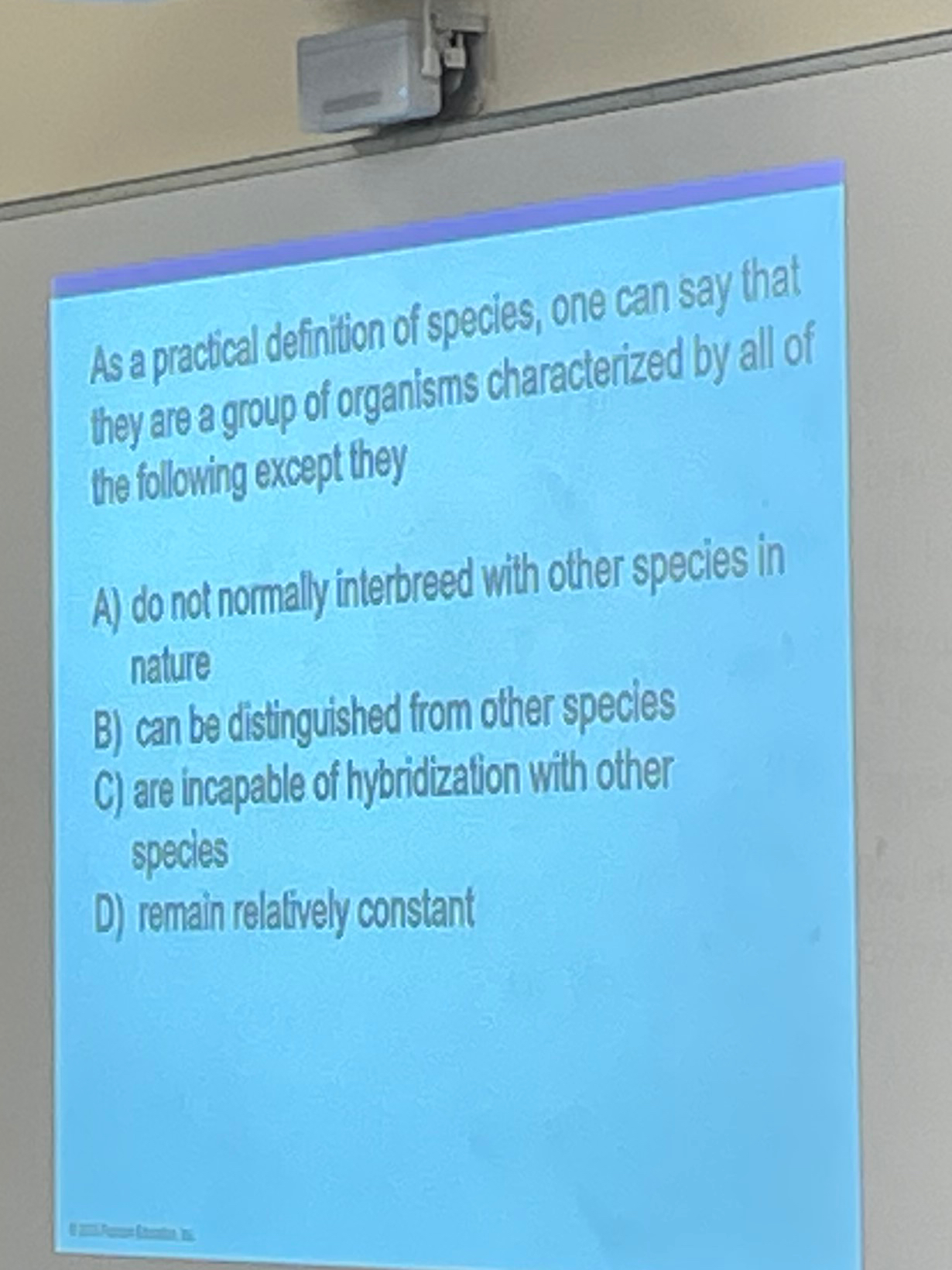 Solved As a practical defintion of species, one can say that | Chegg.com