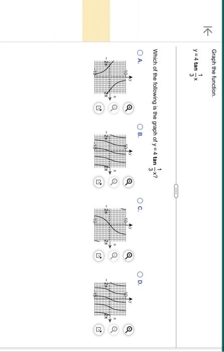 Solved Graph the function. y=4tan31x Which of the following | Chegg.com