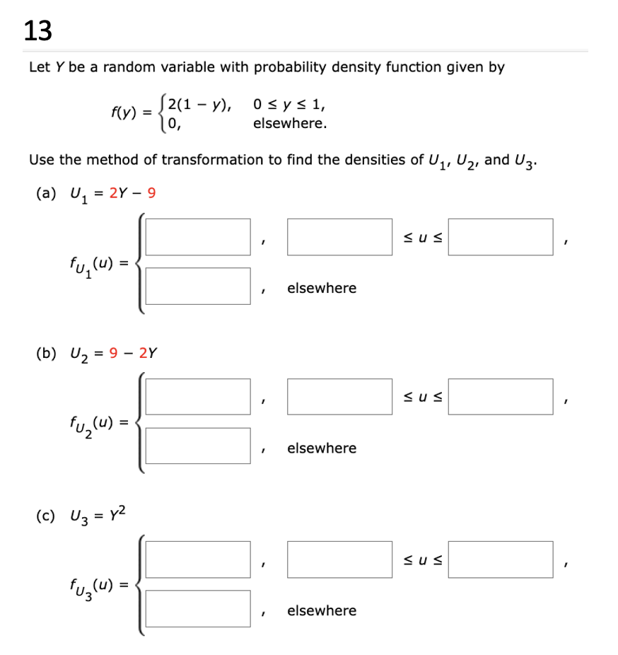 Solved Let Y ﻿be a random variable with probability density | Chegg.com