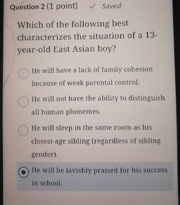 Solved Question 2 (1 ﻿point)SavedWhich of the following best | Chegg.com