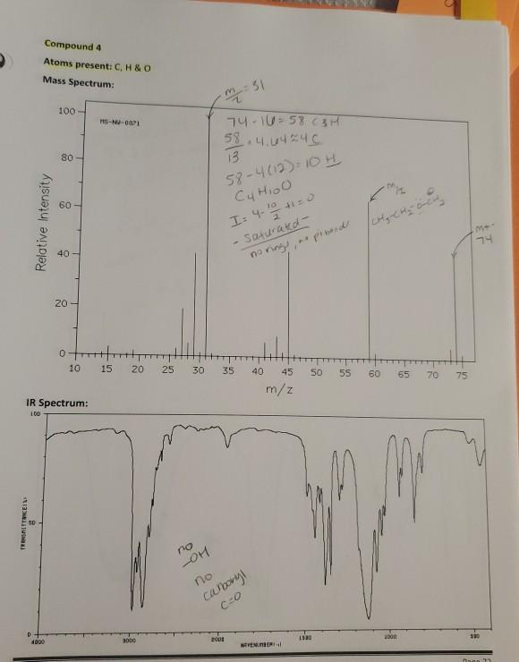 Solved Compound 4 (see Pg. 72) Molecular formula is: C4H10O | Chegg.com