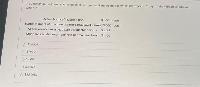 Solved A company applies overhead using machine hours and | Chegg.com