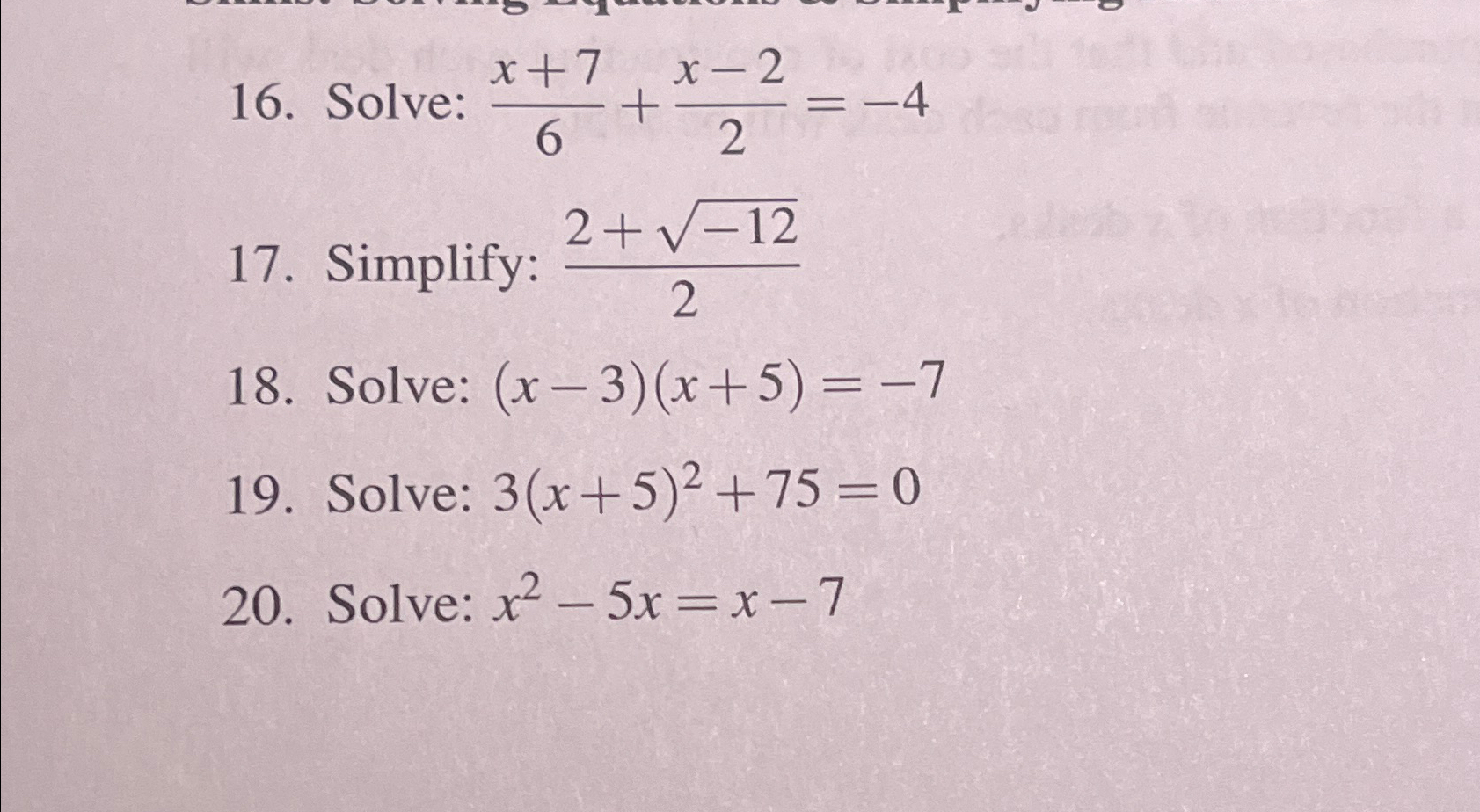 Solved Solve: x+76+x-22=-4Simplify: 2+-1222Solve: | Chegg.com