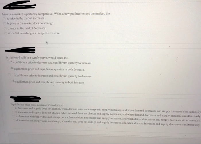 Solved Assume a market is perfectly competitive. When a new | Chegg.com