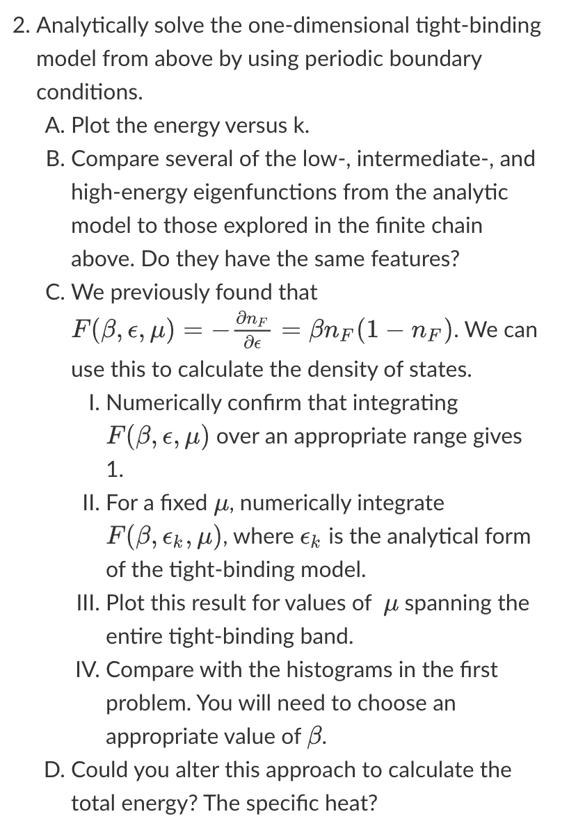 Analytically solve the one-dimensional | Chegg.com