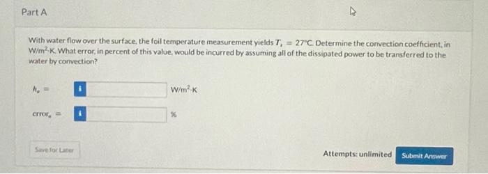 Solved A Technique For Measuring Convection Heat Transfer