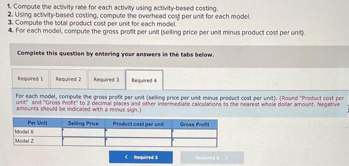 Solved Exercise 1/-17 (Algo) Using activity-based costing to | Chegg.com
