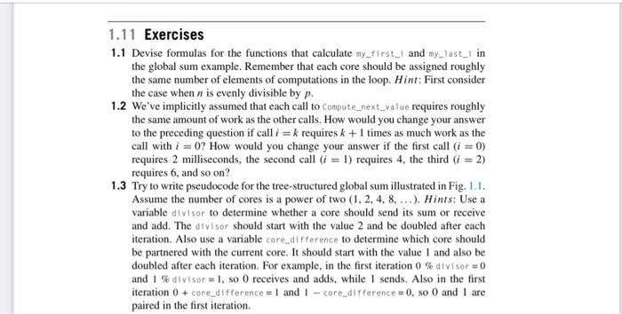 Solved the global sum example. Remember that each core | Chegg.com