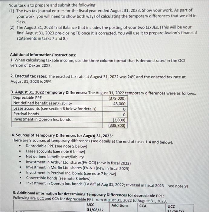 Solved Your task is to prepare and submit the following:(1) | Chegg.com